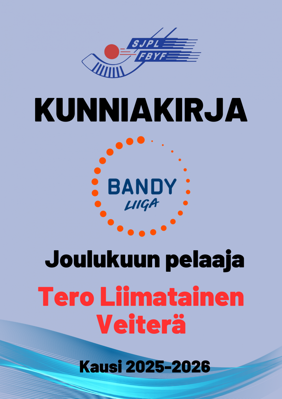 Tero Liimatainen valittiin joulukuun pelaajaksi - Suomen Jääpalloliitto